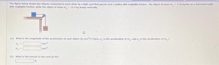 Solved The figure below shows two objects connected to each | Chegg.com