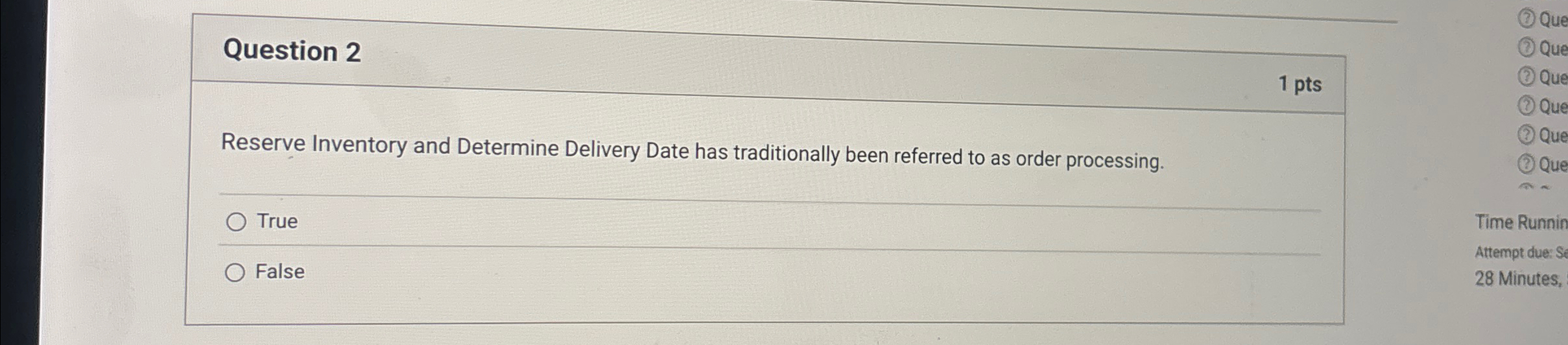 Solved Question 2Reserve Inventory and Determine Delivery | Chegg.com