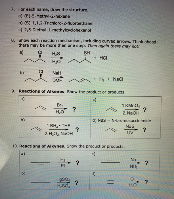 Solved 1. Draw line structures for the following | Chegg.com
