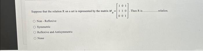 Solved The Divisibility relation (l) is a on the set of | Chegg.com