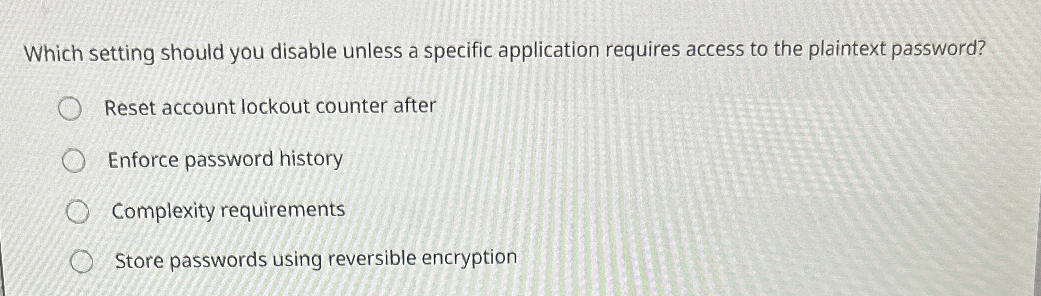 Solved Which setting should you disable unless a specific | Chegg.com