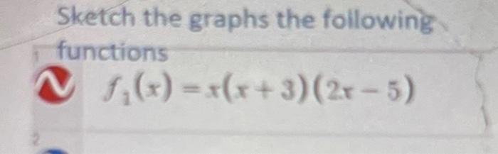 Solved Sketch the graphs the following functions | Chegg.com