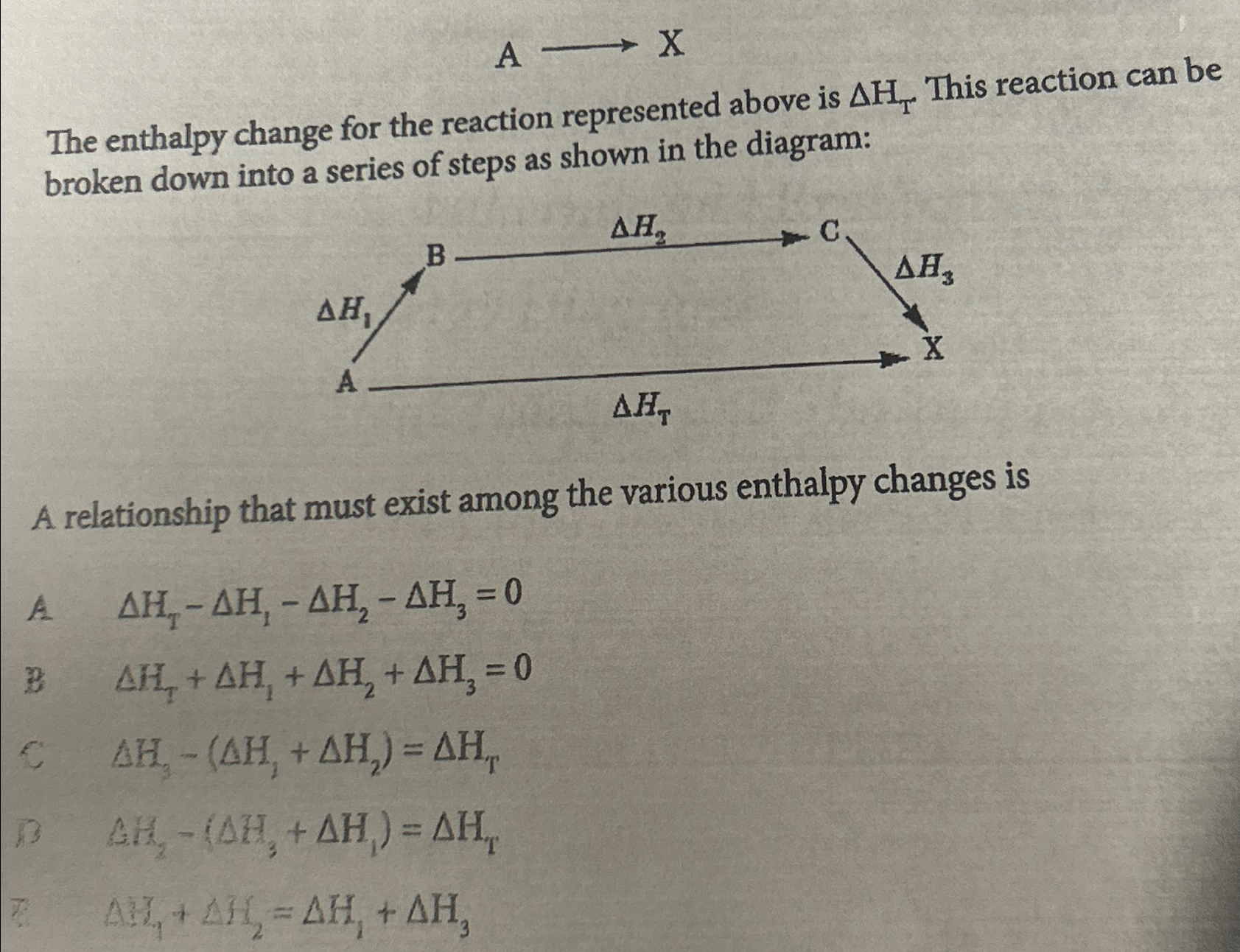 Solved AlongrightarrowxThe enthalpy change for the reaction | Chegg.com