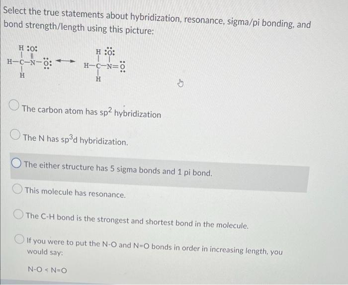 Solved Select the true statements about hybridization, | Chegg.com