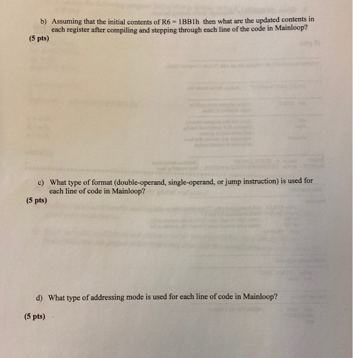 Solved 3. Given the assembly language code listing below: a) | Chegg.com