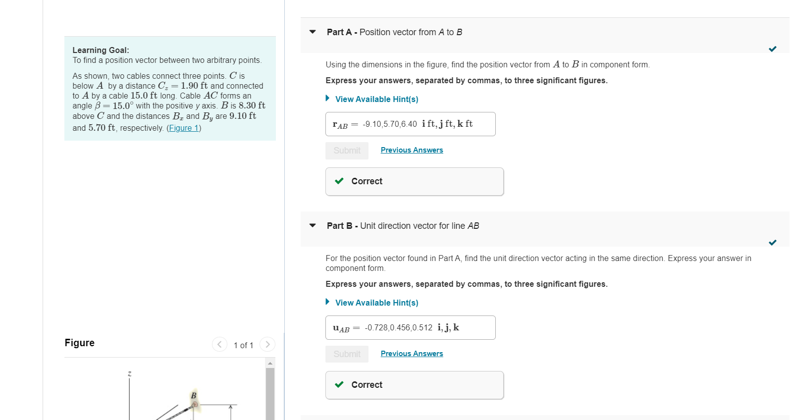 Solved Learning Goal:To find a position vector between two | Chegg.com
