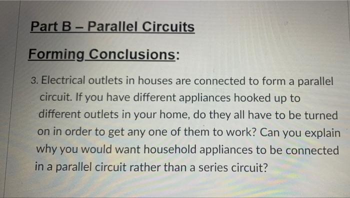 Solved Part B - Parallel Circuits Procedure, Predictions and | Chegg.com