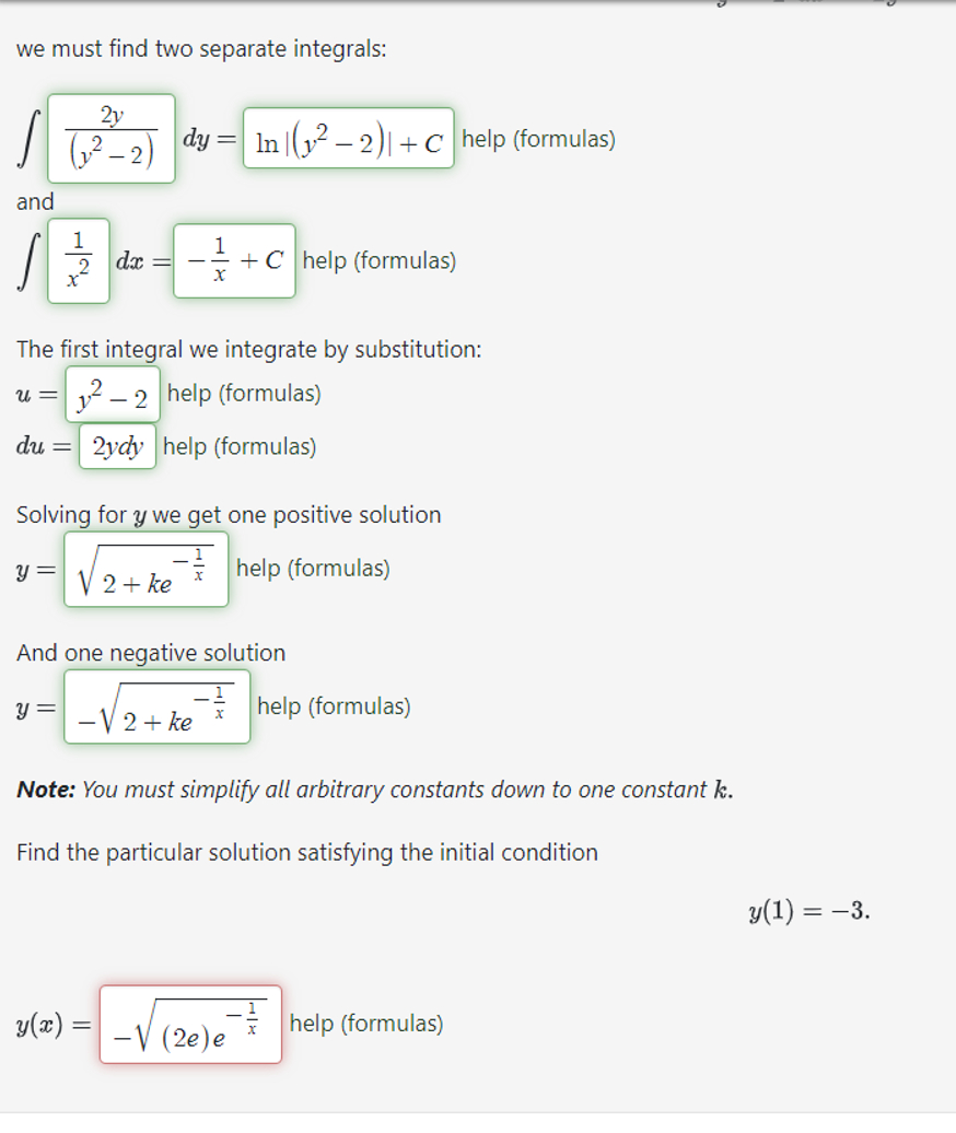 Solved we must find two separate integrals:The first | Chegg.com