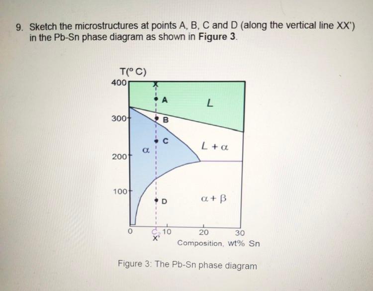 Solved 9. Sketch the microstructures at points A, B, C and D | Chegg.com