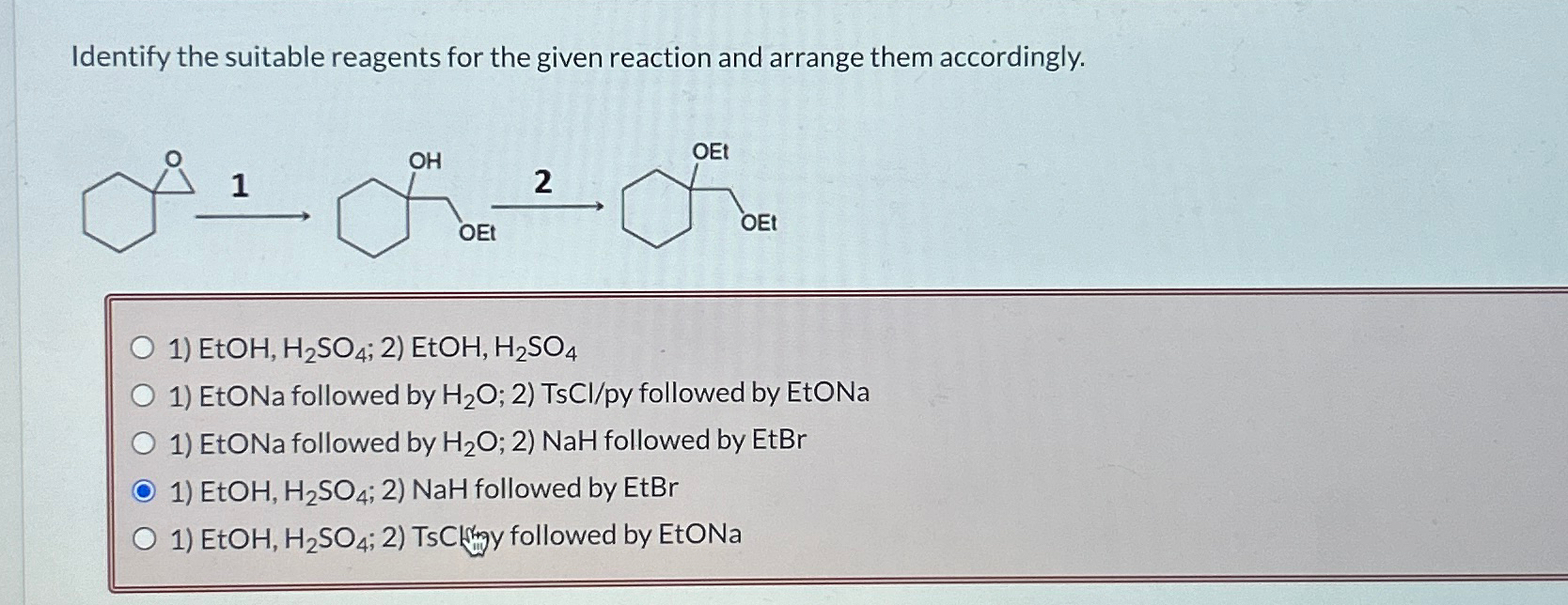 Solved Identify the suitable reagents for the given reaction | Chegg.com