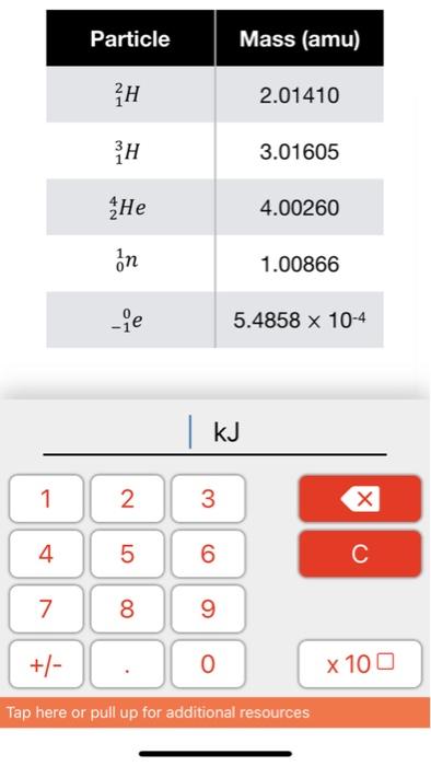 Solved Question 37 of 59 Submit The easiest fusion reaction | Chegg.com