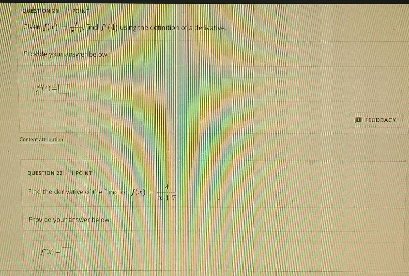 Solved Given f(x)=x+12, find f′(4) using the definition of a | Chegg.com