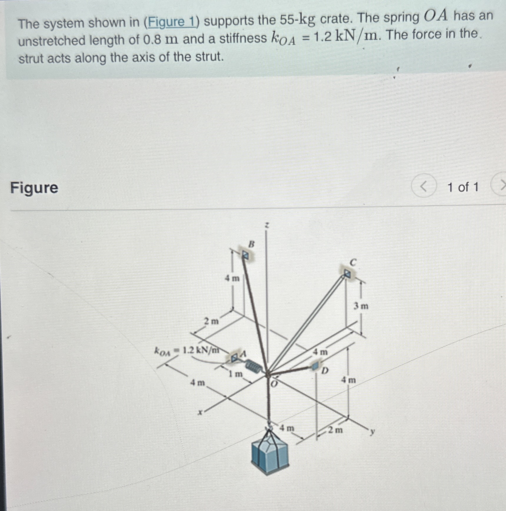 Solved The system shown in (Figure 1) ﻿supports the 55-kg | Chegg.com