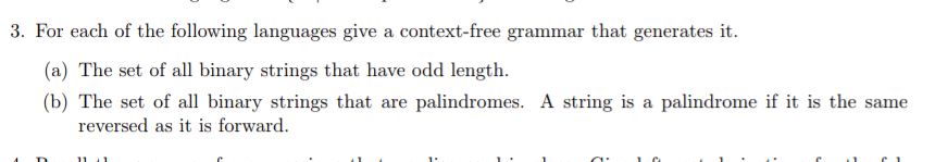 Solved For each of the following languages give a | Chegg.com