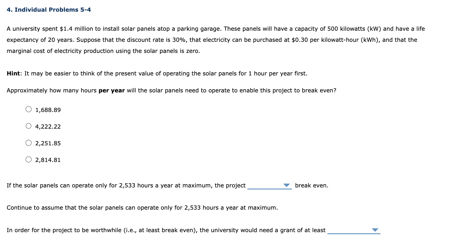 Solved Individual Problems 5-4A university spent $1.4 | Chegg.com