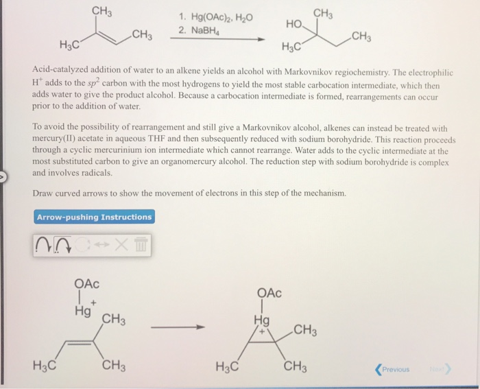 Solved OH 1. Hg(OAC)2, H2O 2. NABHA CH3 CH3 H3C H3C | Chegg.com