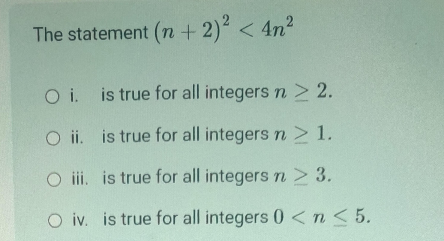 Solved The statement (n+2)2