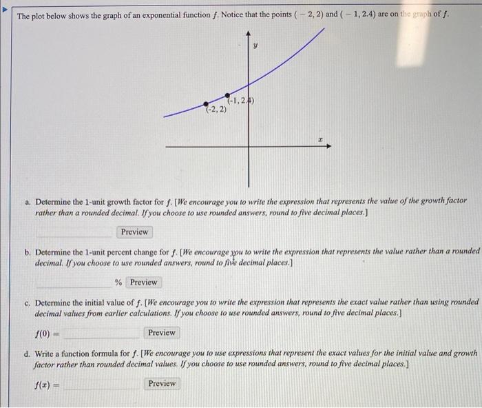 Solved The plot below shows the graph of an exponential | Chegg.com