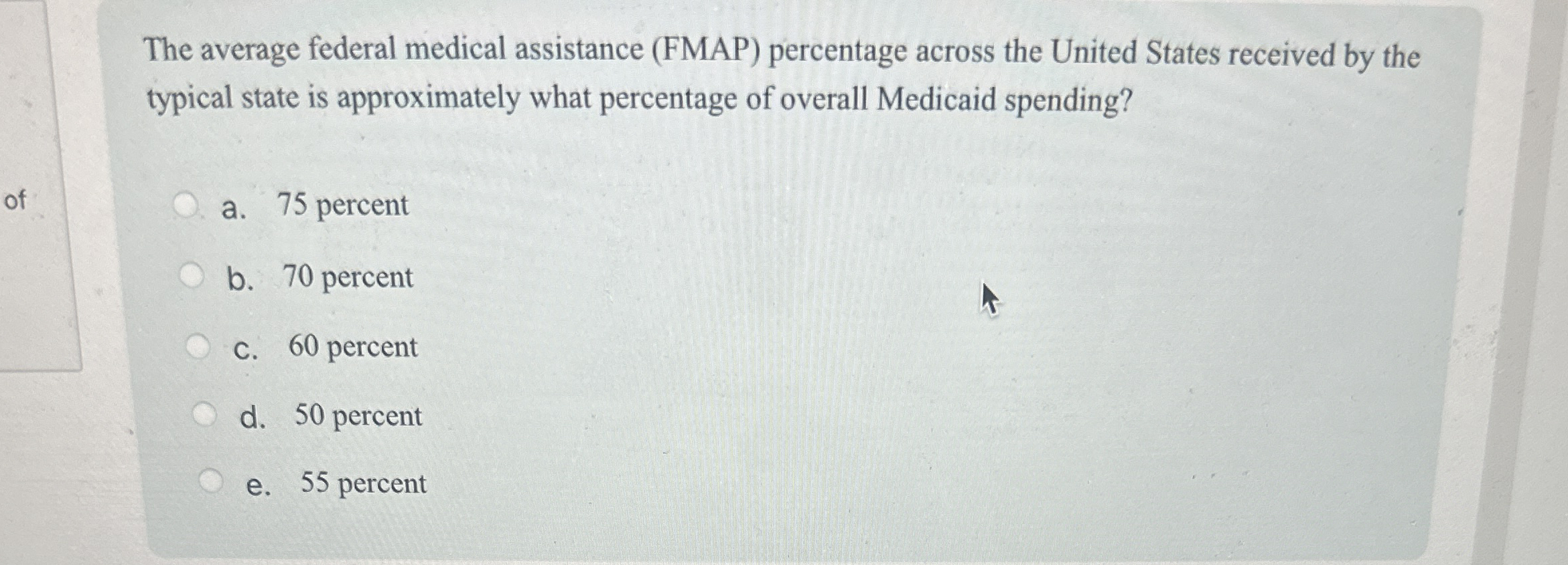 Solved The average federal medical assistance (FMAP) | Chegg.com