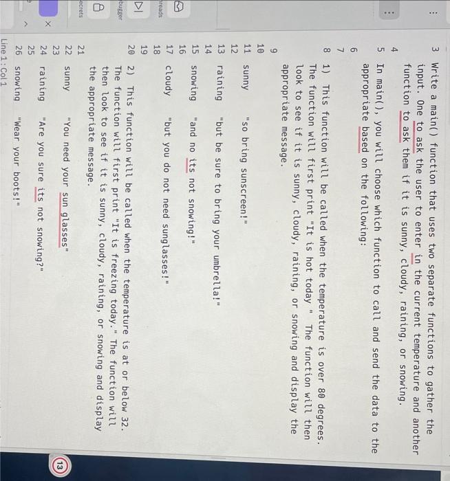 Solved 3 Write a main() function that uses two separate | Chegg.com