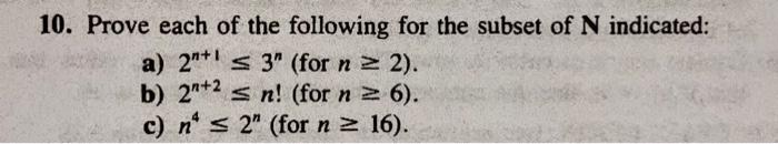 Solved 10. Prove each of the following for the subset of N | Chegg.com