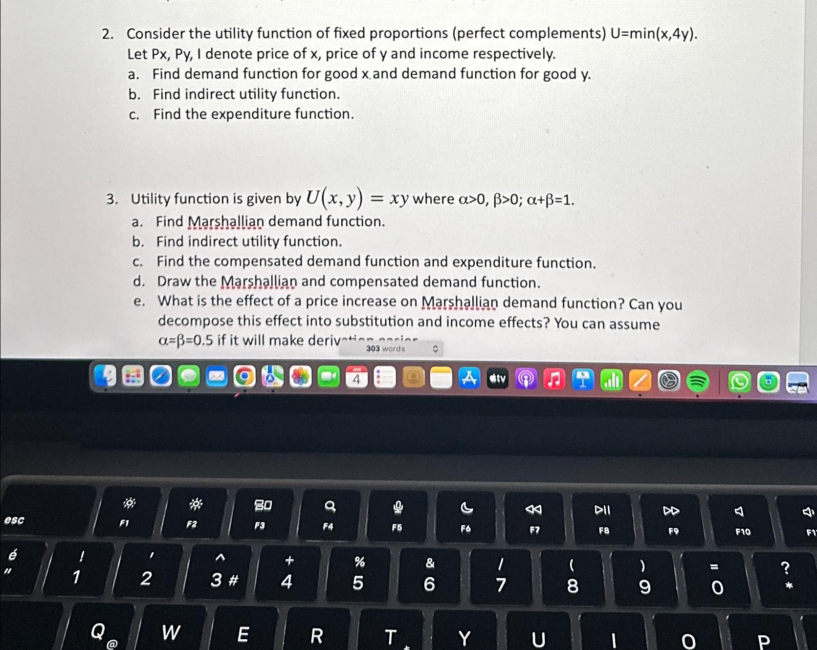 Solved Consider the utility function of fixed proportions | Chegg.com