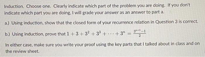 Solved Convert the recurrence relation below to closed form. | Chegg.com