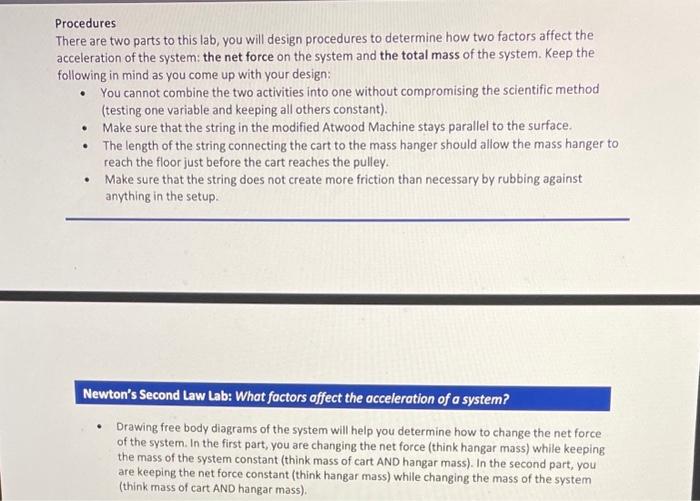 Solved Procedures There are two parts to this lab, you will | Chegg.com