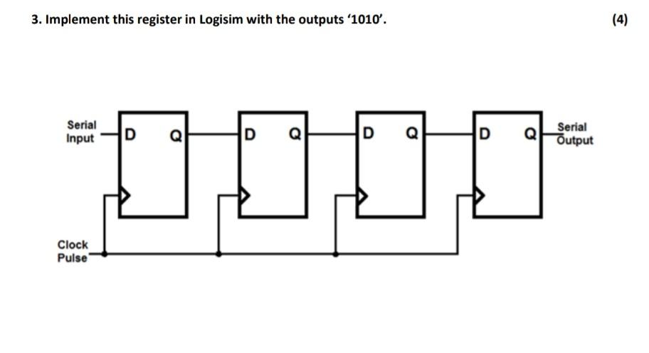 Solved 3. Implement this register in Logisim with the | Chegg.com