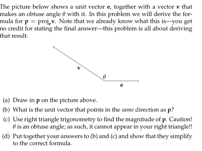 Solved The picture below shows a unit vector e, together | Chegg.com
