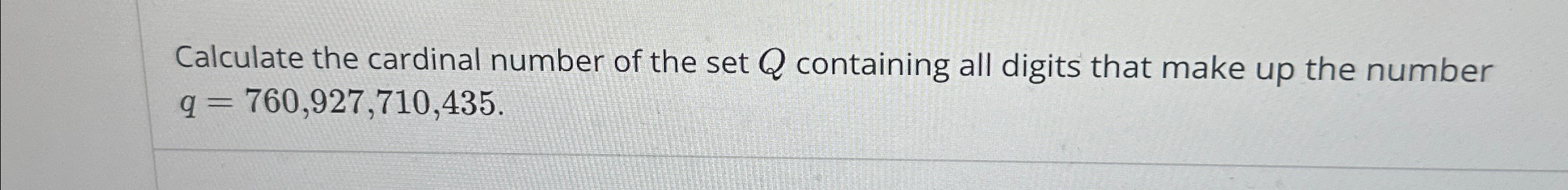 Solved Calculate the cardinal number of the set Q | Chegg.com