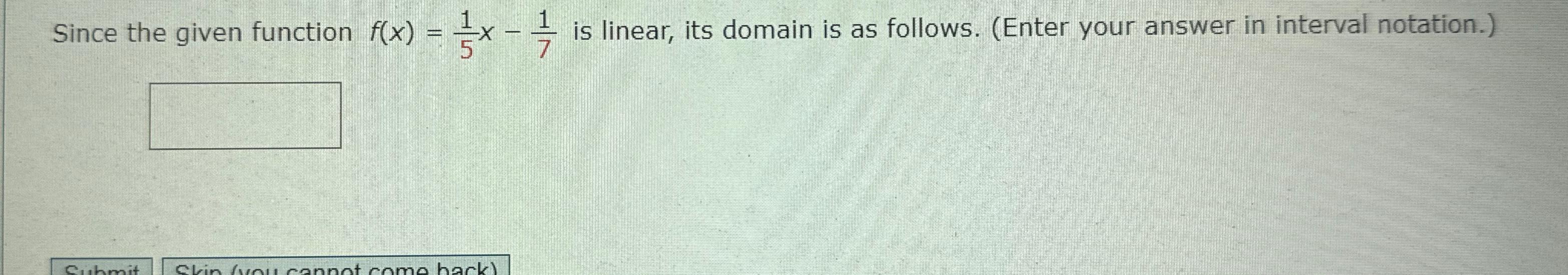Solved Since the given function f(x)=15x-17 ﻿is linear, its | Chegg.com