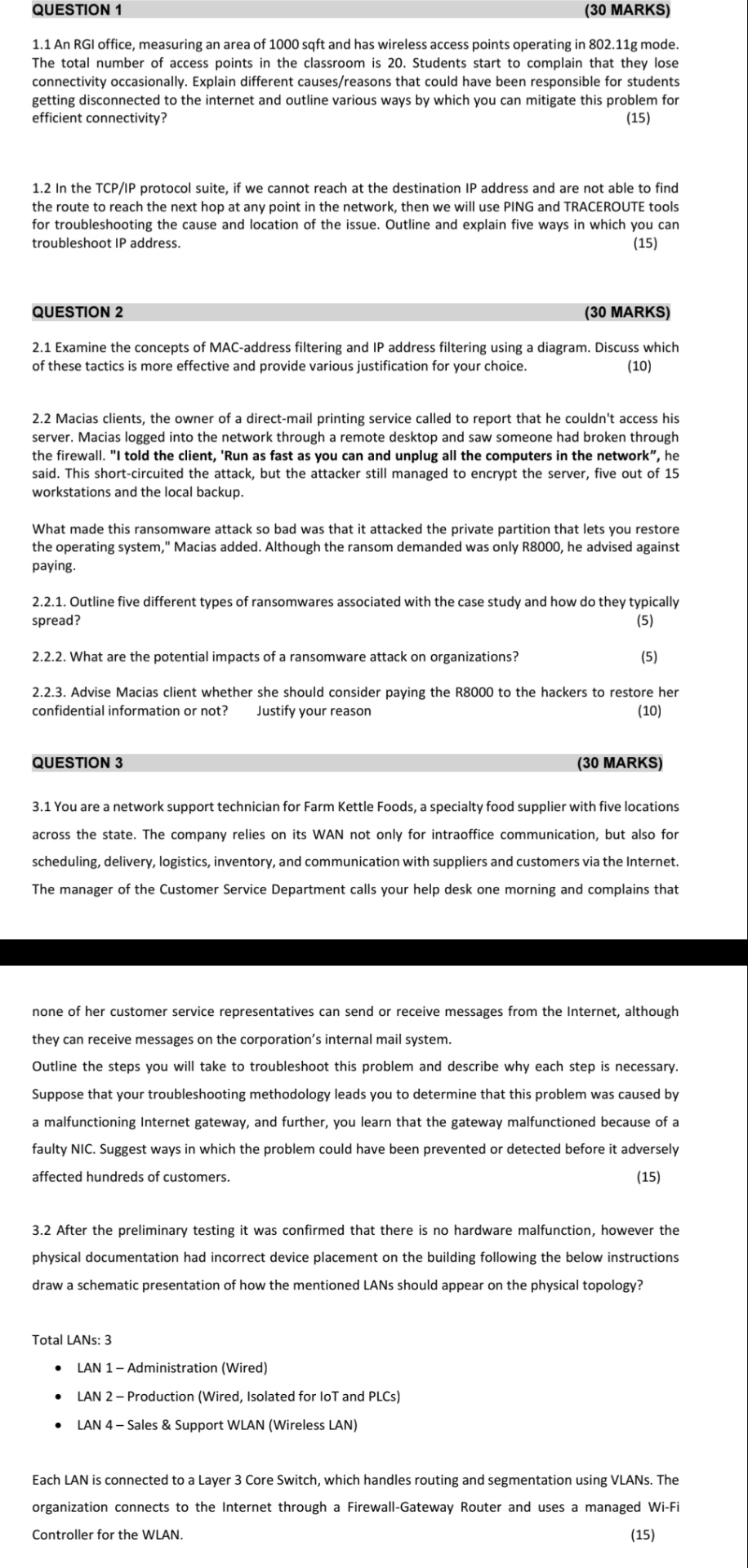 Solved QUESTION 1(30 ﻿MARKS)1.1 ﻿An RGI office, measuring an | Chegg.com