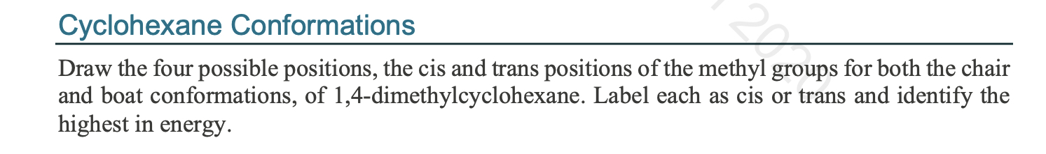 Solved Cyclohexane ConformationsDraw the four possible | Chegg.com