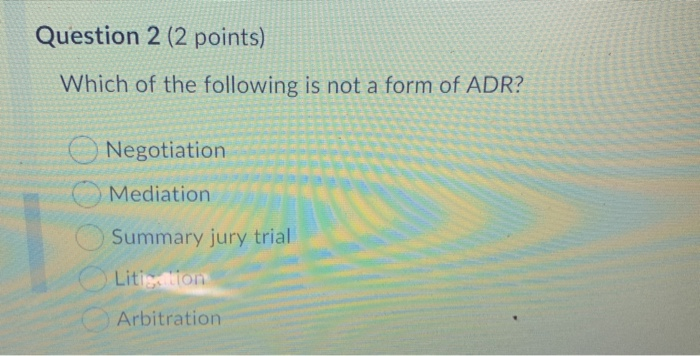Solved Question 2 (2 points) Which of the following is not a | Chegg.com