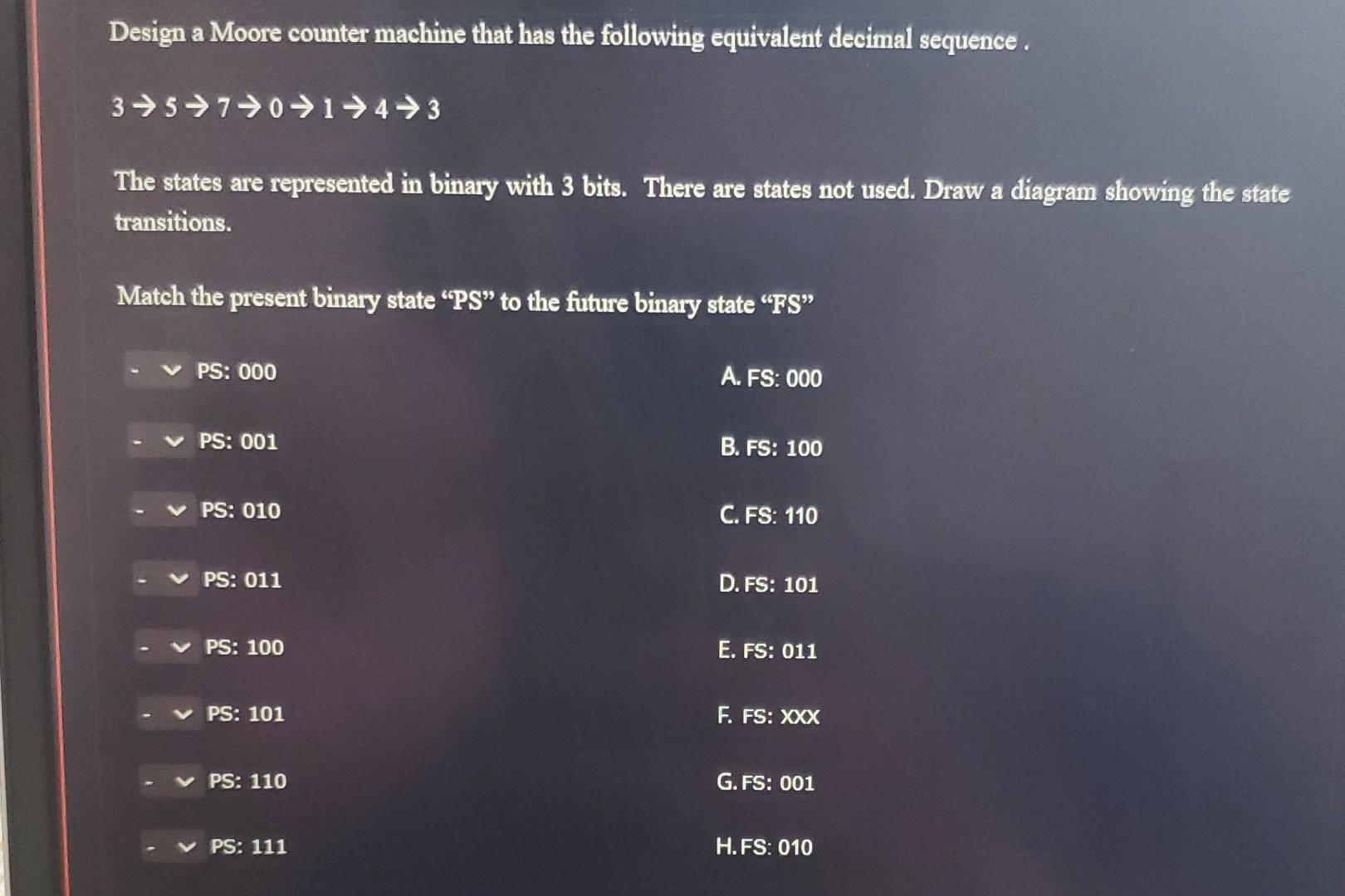 Solved Design a Moore counter machine that has the following | Chegg.com
