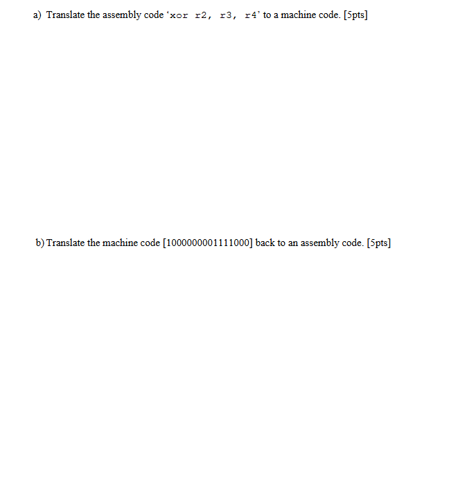 Solved a) ﻿Translate the assembly code ' \( \mathrm{x} \circ | Chegg.com