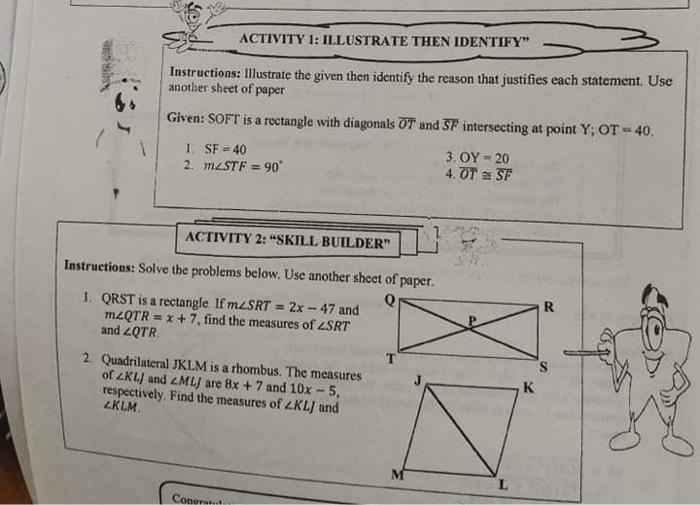 Solved ACTIVITY 1: ILLUSTRATE THEN IDENTIFY" Instructions: | Chegg.com