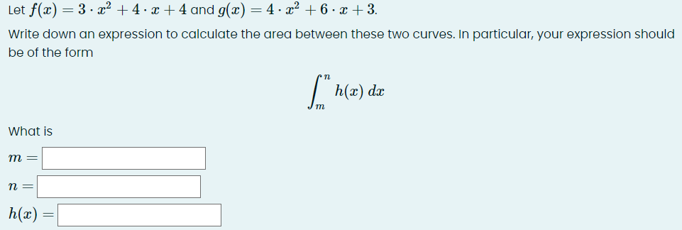 Solved Let f(x)=3*x2+4*x+4 ﻿and g(x)=4*x2+6*x+3.Write down | Chegg.com
