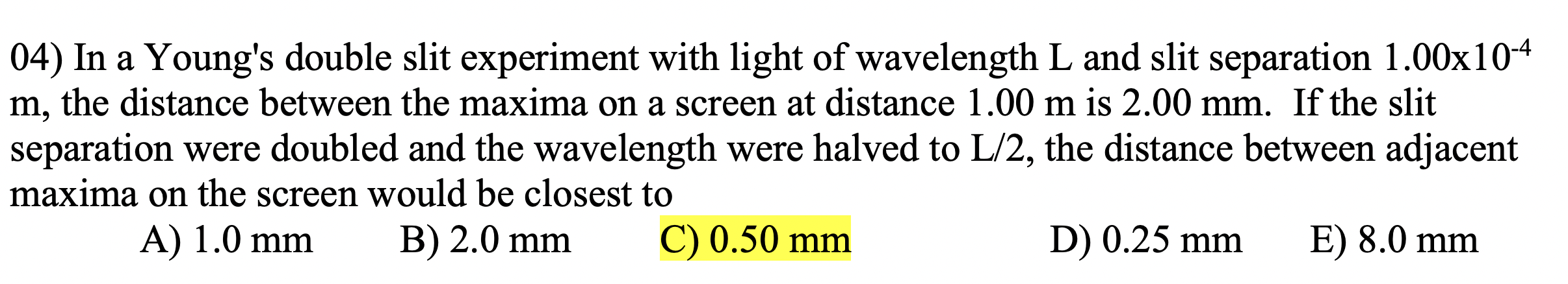 Solved In a Young's double slit experiment with light of | Chegg.com