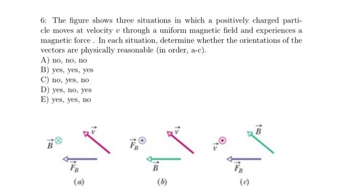 Solved 6: The figure shows three situations in which a | Chegg.com