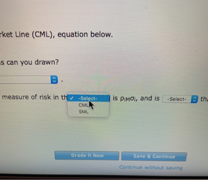 Solved SML and CML Comparison The beta coefficient of an | Chegg.com