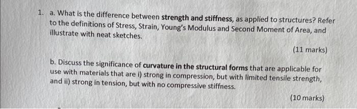 Solved 1. a. What is the difference between strength and | Chegg.com