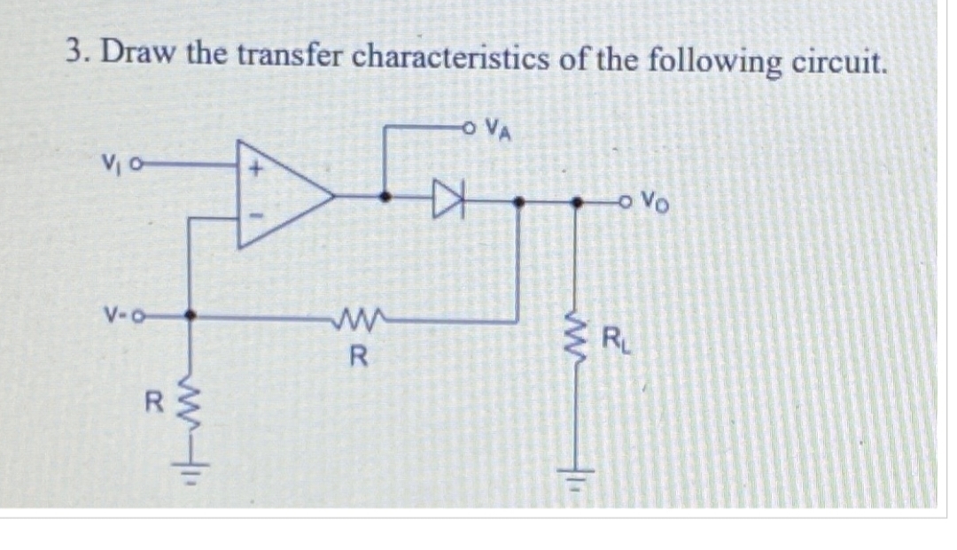 Solved Draw the transfer characteristics of the following | Chegg.com