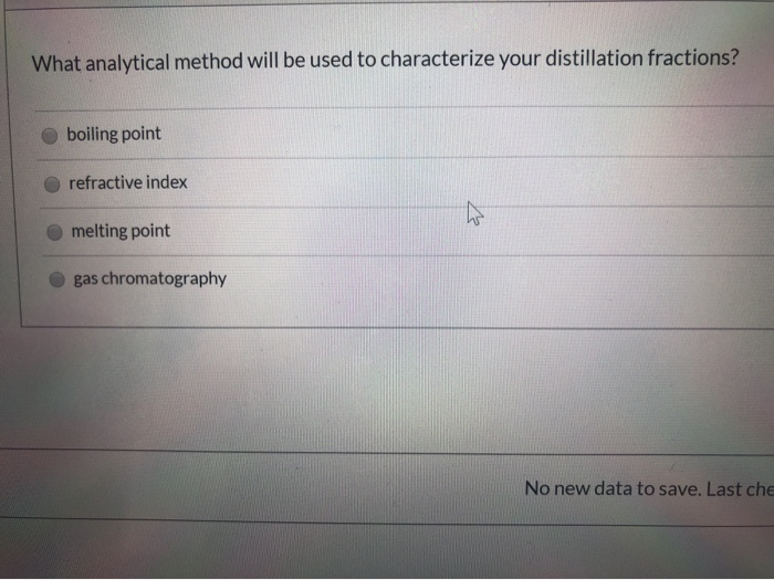 Solved What analytical method will be used to characterize | Chegg.com