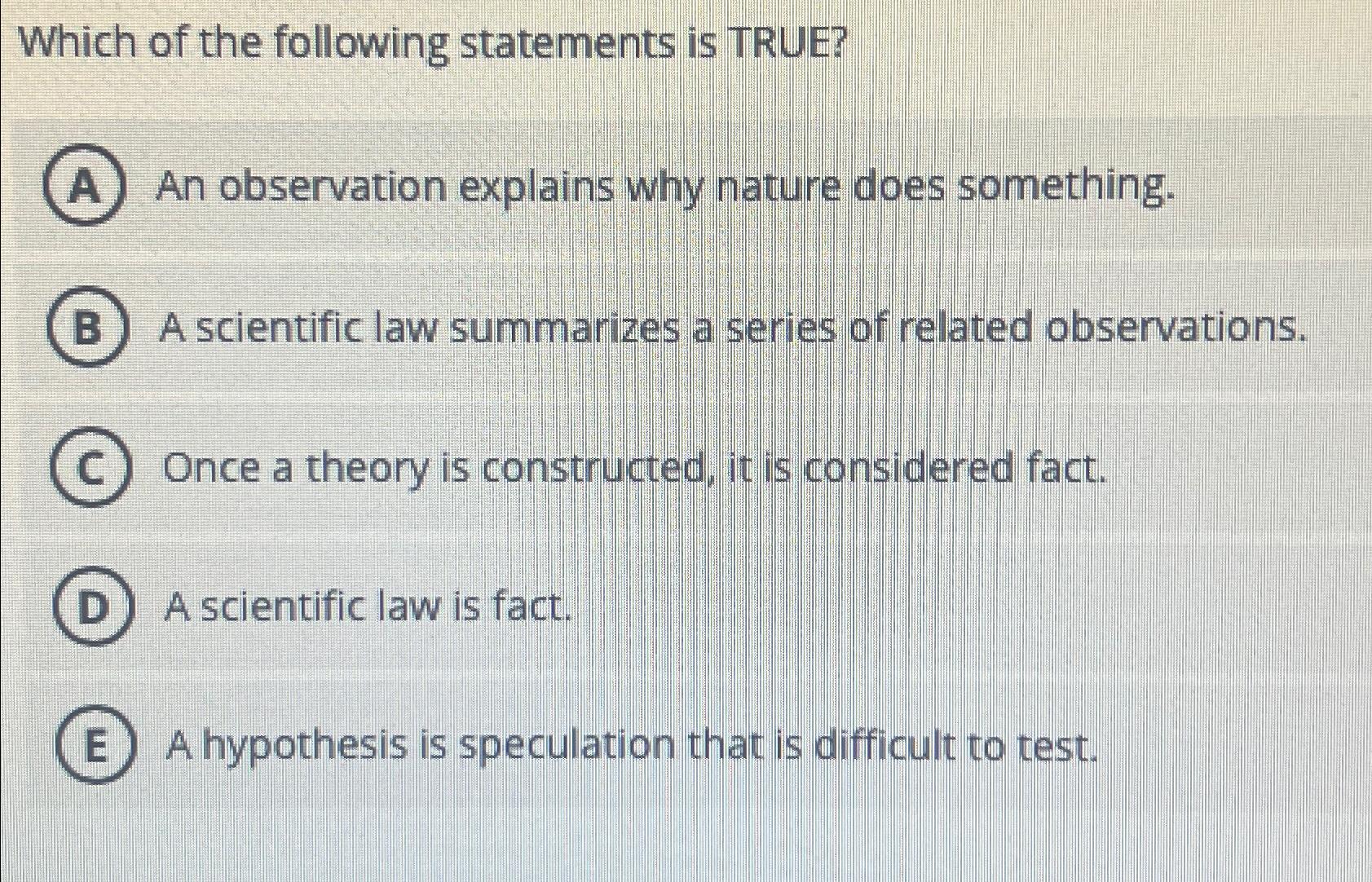 Solved Which of the following statements is TRUE?An | Chegg.com