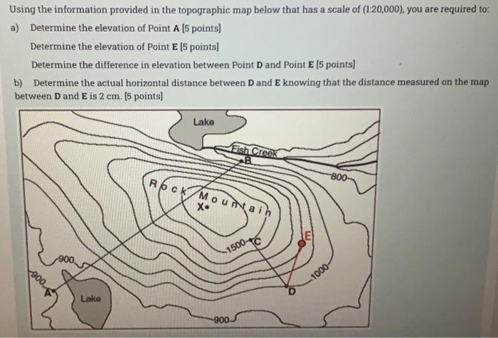 Solved Using the information provided in the topographic map | Chegg.com