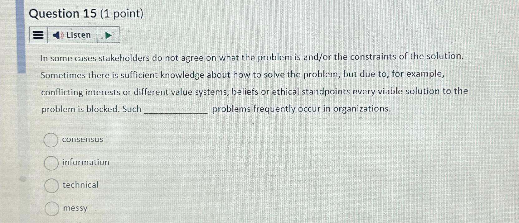 Solved Question 15 (1 ﻿point)ListenIn some cases | Chegg.com