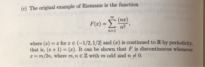 Solved can construct Riemann integrable functions on (0.1] | Chegg.com
