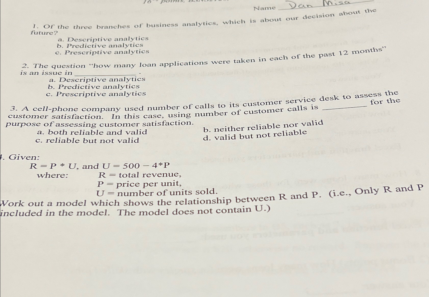 Solved NameDan MisaOf the three branches of business | Chegg.com